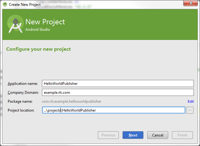 Building Connext Applications Using Android Studio